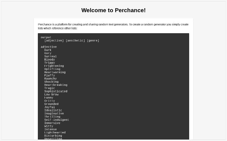 Create a Random Generator - Perchance.org