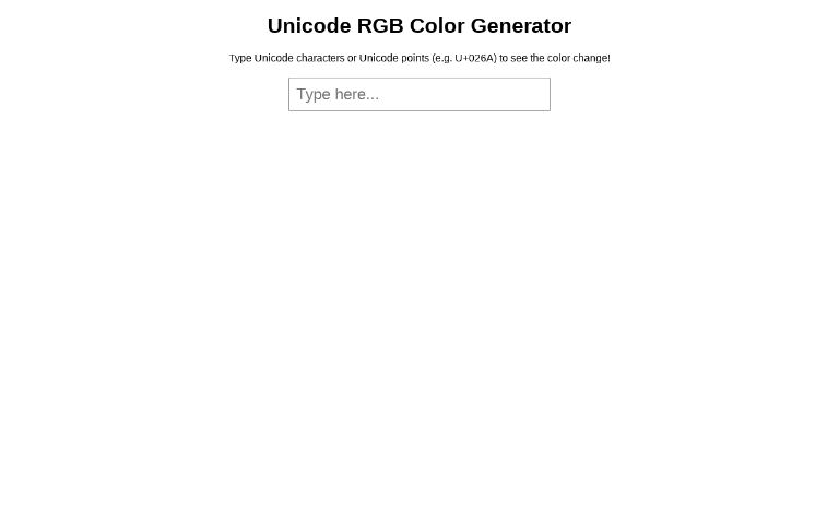 Unicode RGB Color Generator