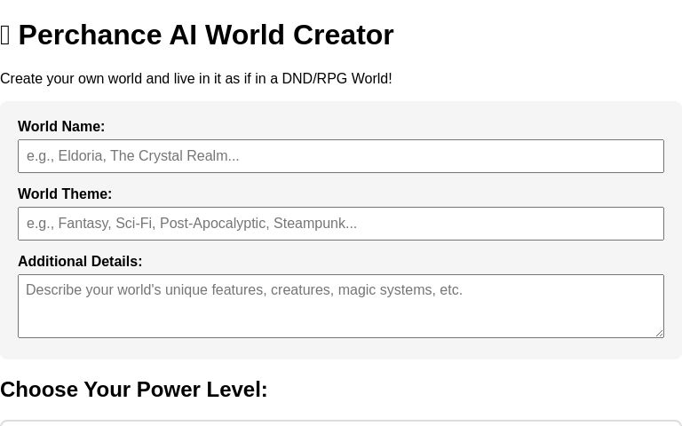 🌍 Perchance AI World Creator ― Perchance Generator