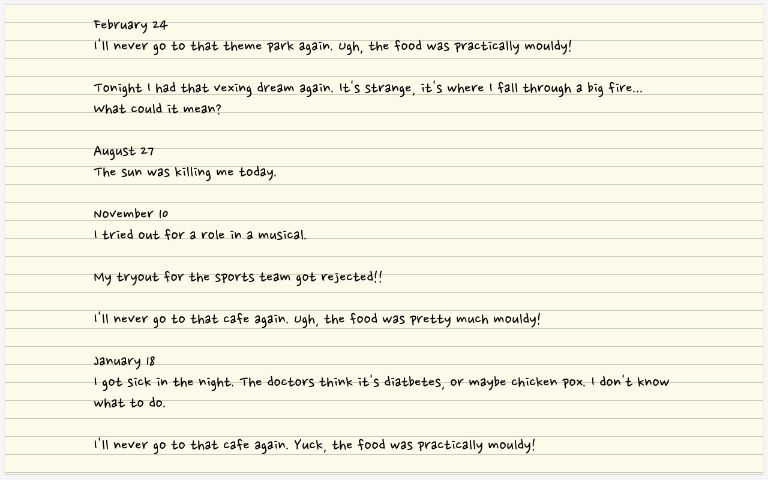 Random Diary Entry ― Perchance Generator