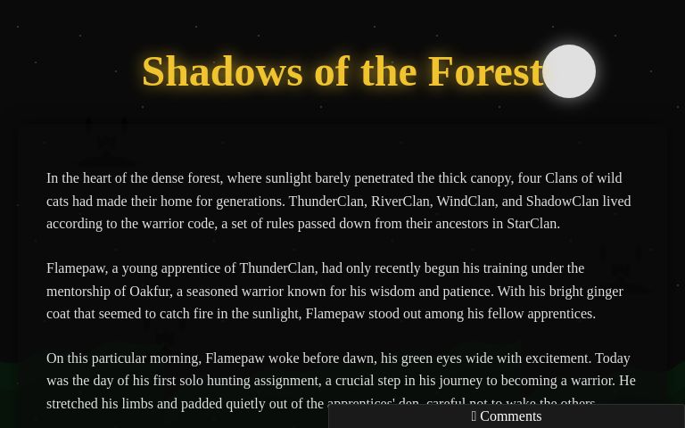 Shadows of the Forest ― Perchance Generator