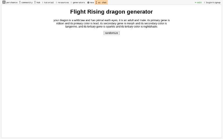 Flight Rising dragon generator