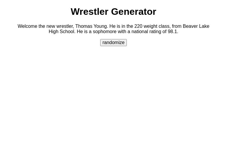 Wrestler Generator