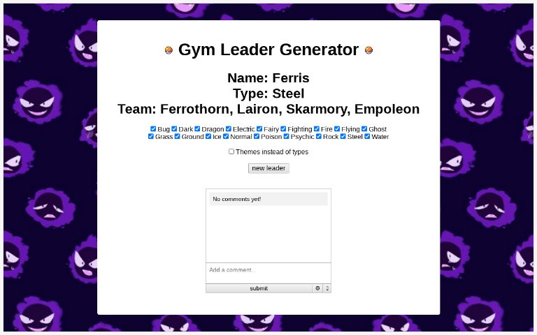 Gym Leader Generator