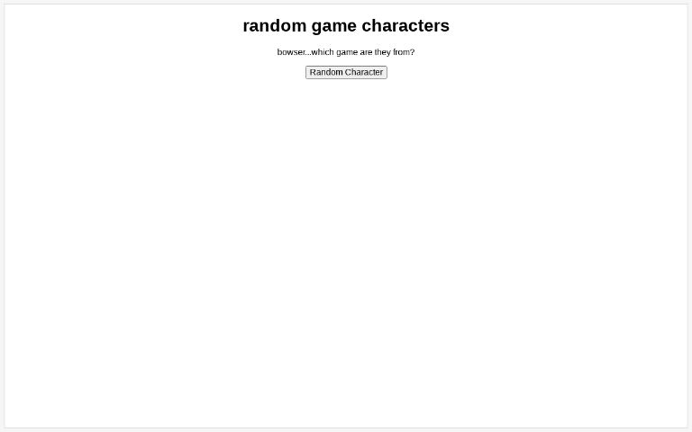 random game characters ― Perchance Generator