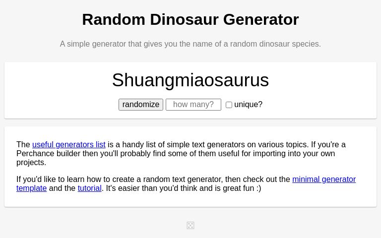 Random Dinosaur Generator