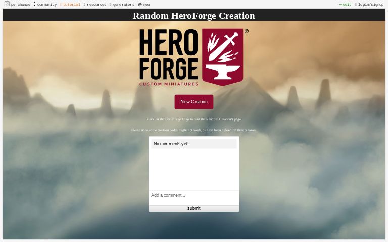 Random HeroForge Creation ― Perchance Generator