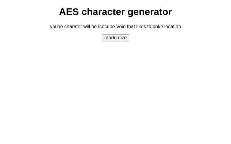 AES character generator