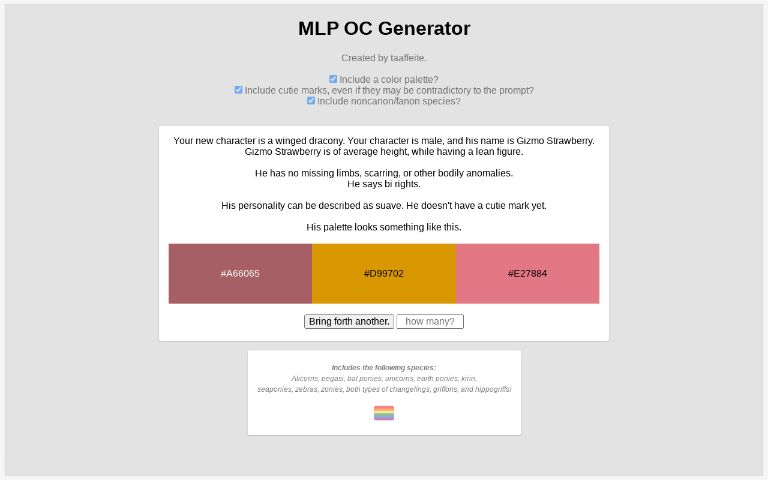 MLP OC Generator