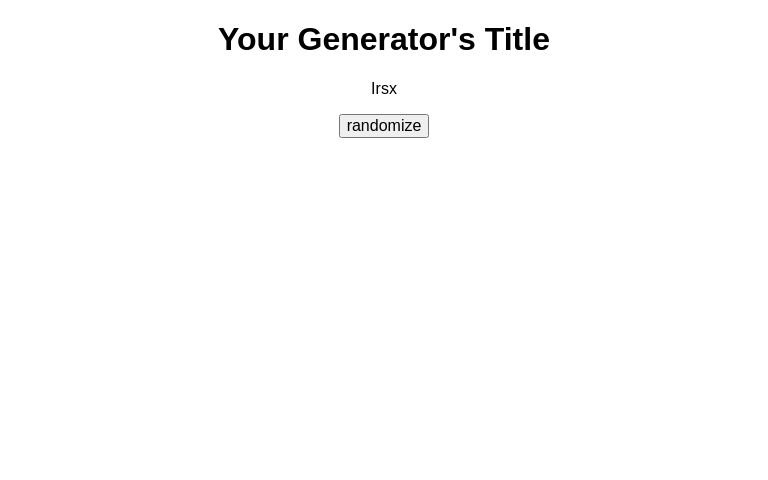 Minimal ― Perchance Generator