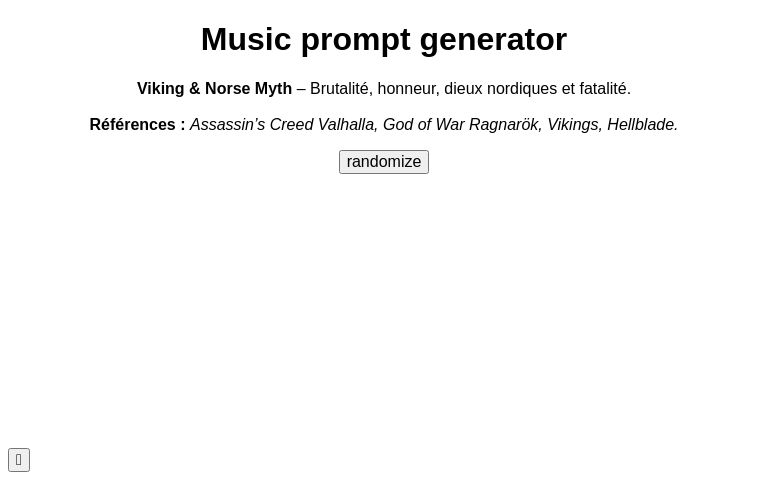 Music prompt generator