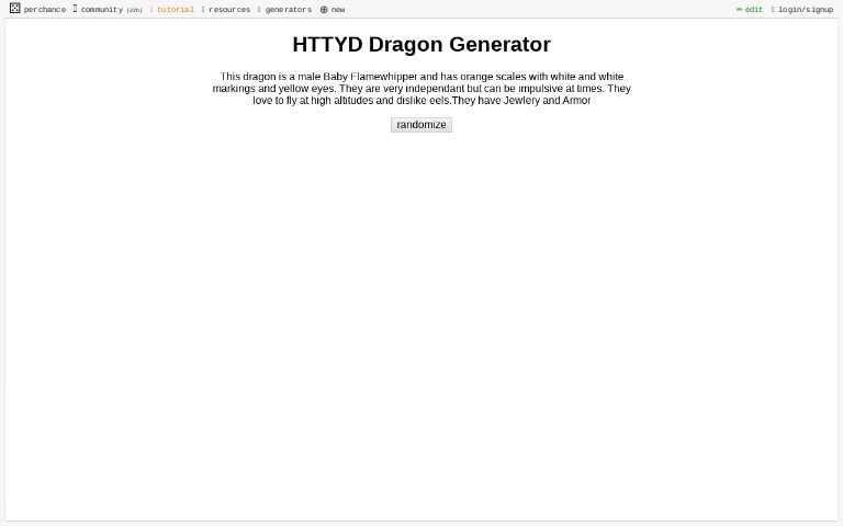 HTTYD Dragon Generator