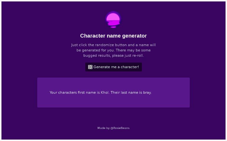 Character name generator