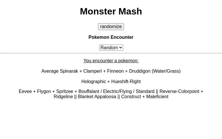 Monster Mash ― Perchance Generator