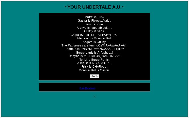 ~YOUR UNDERTALE A.U.~ ― Perchance Generator