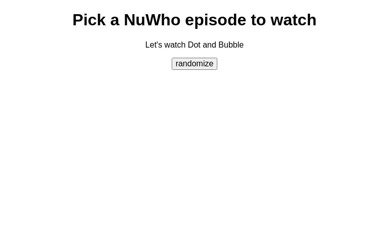 Pick a NuWho episode to watch ― Perchance Generator