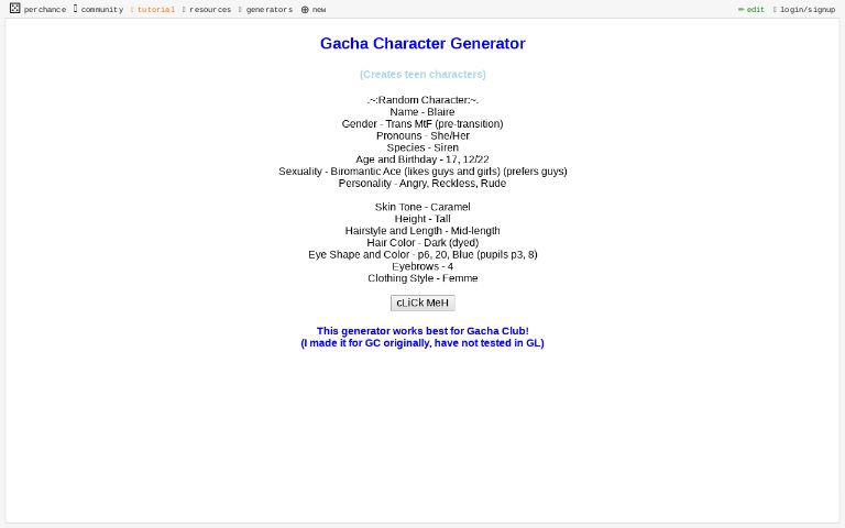Gacha Character Generator