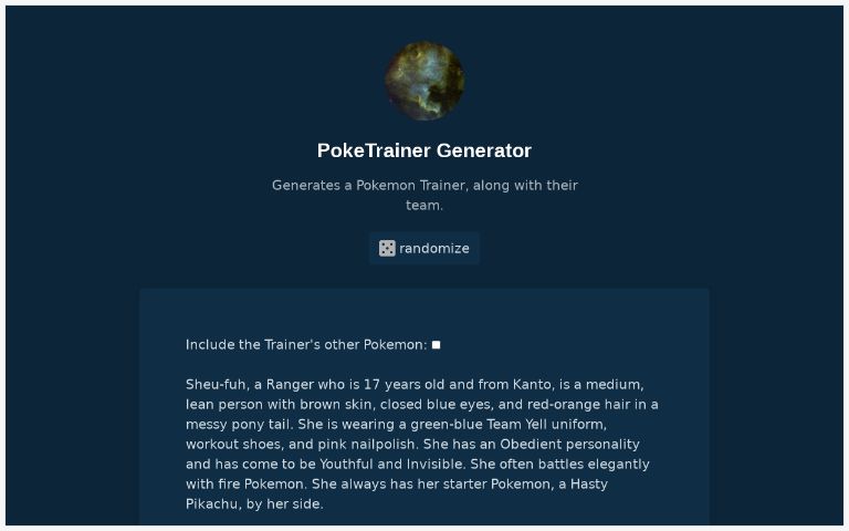 PokeTrainer Generator