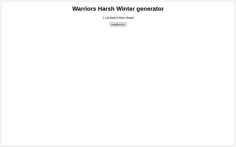 Warriors Harsh Winter generator
