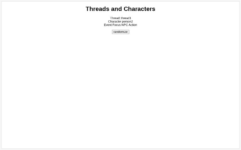 Threads and Characters ― Perchance Generator