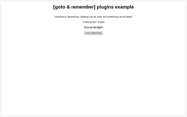 [goto & remember] plugins example ― Perchance Generator