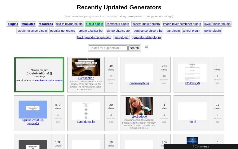 Recently Updated Generators