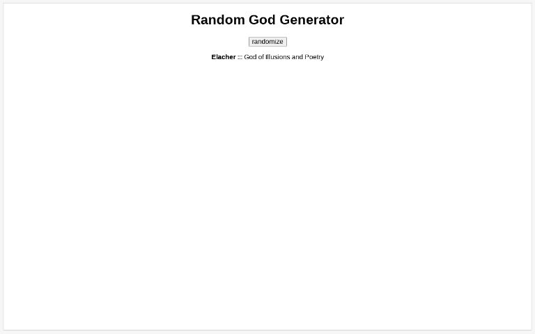 Random God Generator