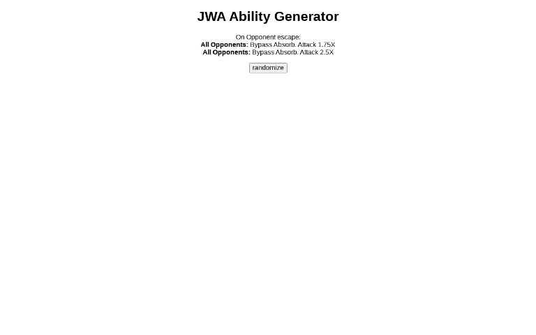 JWA Ability Generator