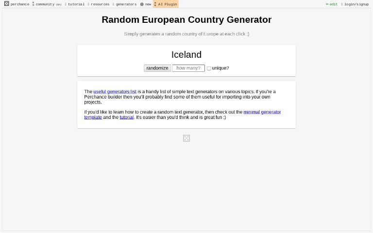 Random European Country Generator