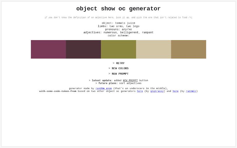 object show oc generator