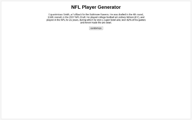NFL Player Generator