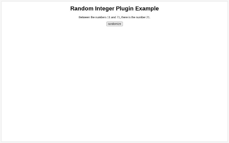 Random Integer Plugin Example