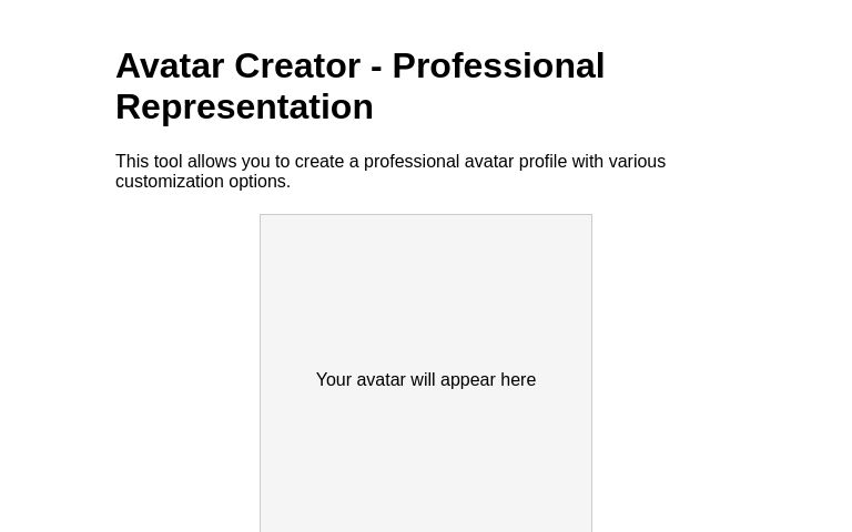 Avatar Creator - Professional Representation ― Perchance Generator