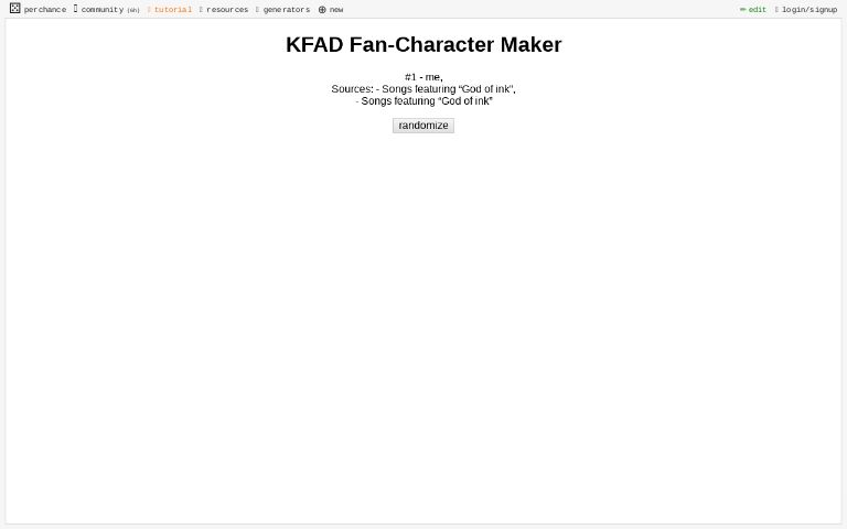 KFAD Fan-Character Maker ― Perchance Generator