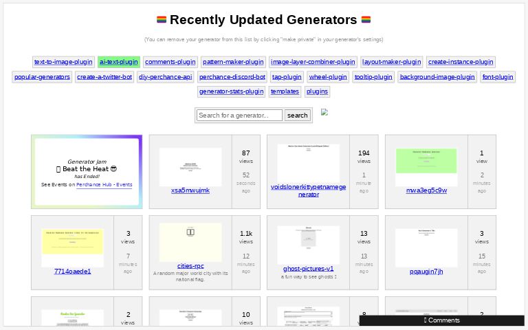 Recently Updated Generators