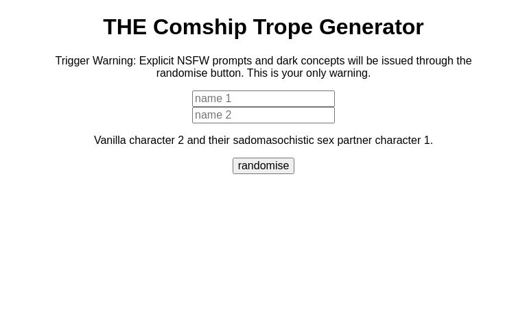 THE Comship Trope Generator