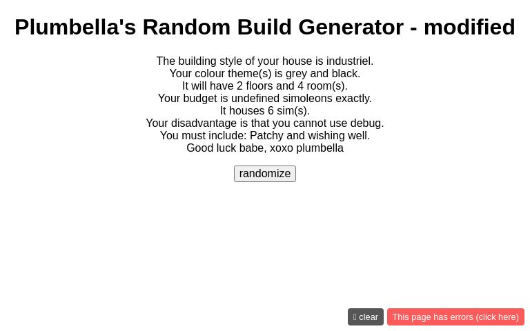 Plumbella's Random Build Generator - modified