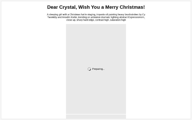 Dear Crystal, Wish You a Merry Christmas! ― Perchance Generator