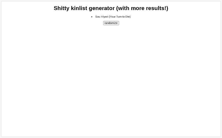 Shitty kinlist generator (with more results!)