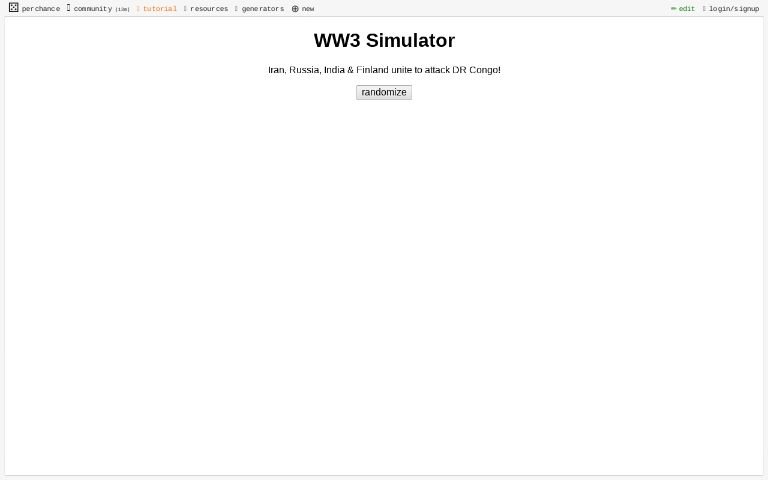 WW3 Simulator ― Perchance Generator