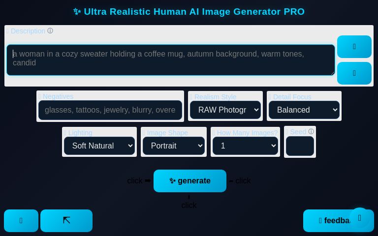 Ultra Realistic Human AI Image Generator PRO