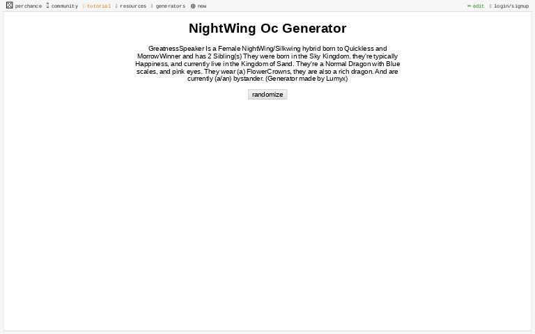 NightWing Oc Generator