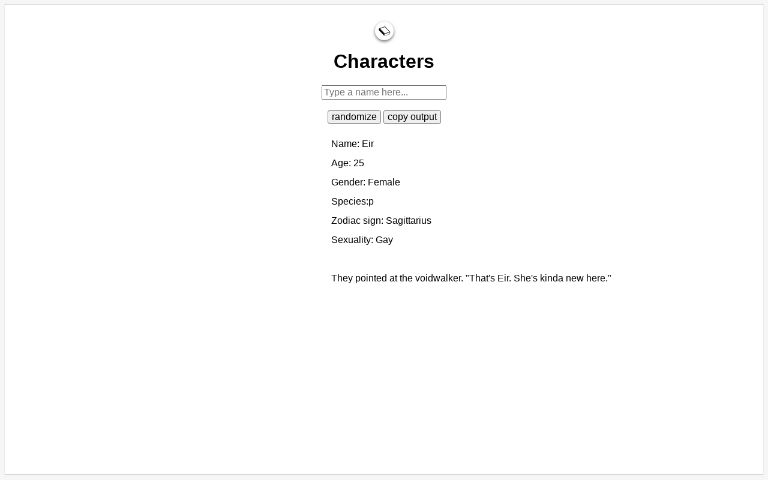 Characters ― Perchance Generator