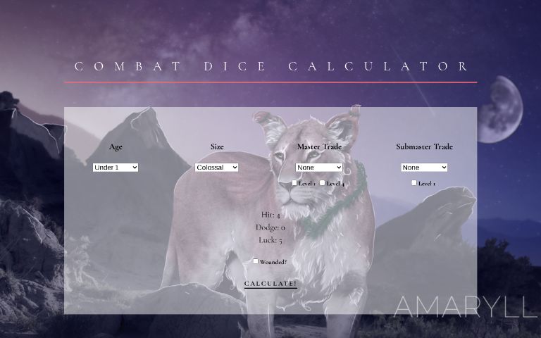 Combat Dice Calculator ― Perchance Generator