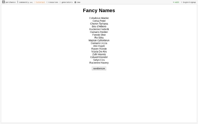 Fancy Names ― Perchance Generator