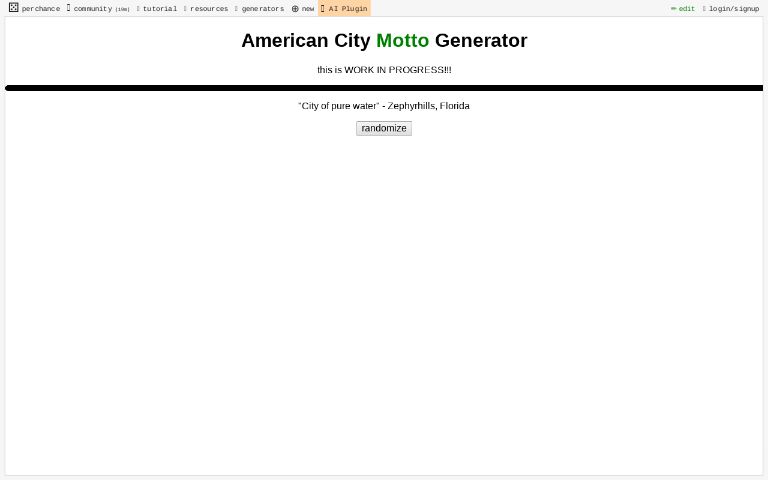American City Motto Generator