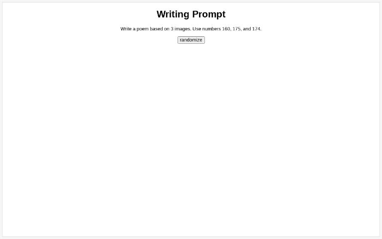 Writing Prompt ― Perchance Generator