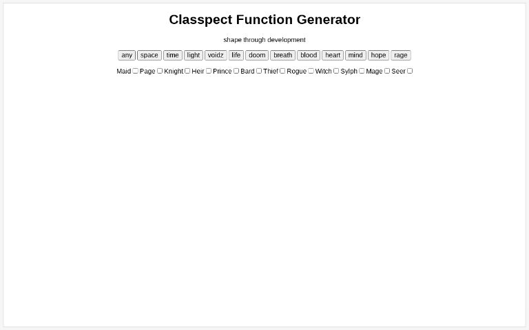 Classpect Function Generator