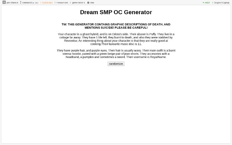 Dream SMP OC Generator