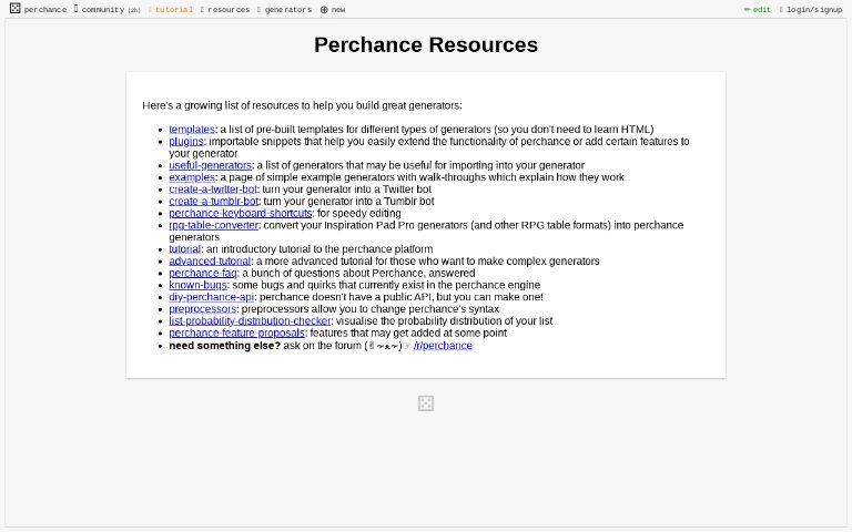 Perchance Resources ― Perchance Generator